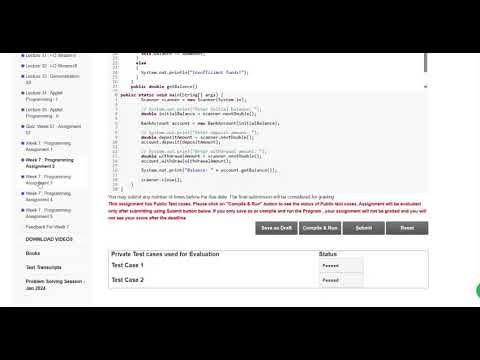 NPTEL Programming in Java - WEEK-7(Programming Assignment) - YouTube
