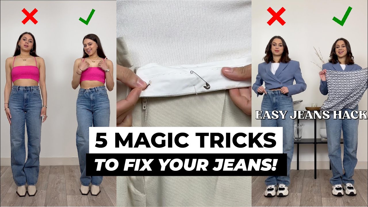 5 TRICKS To Downsize Your Jeans | Simplest Jeans Hacks - YouTube