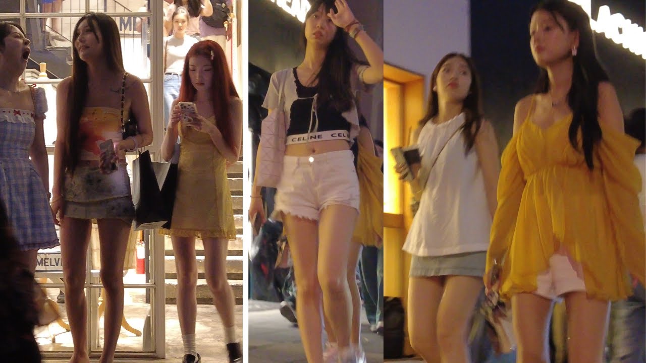 In the evening, there are many beautiful ladies here! Street shots of ...
