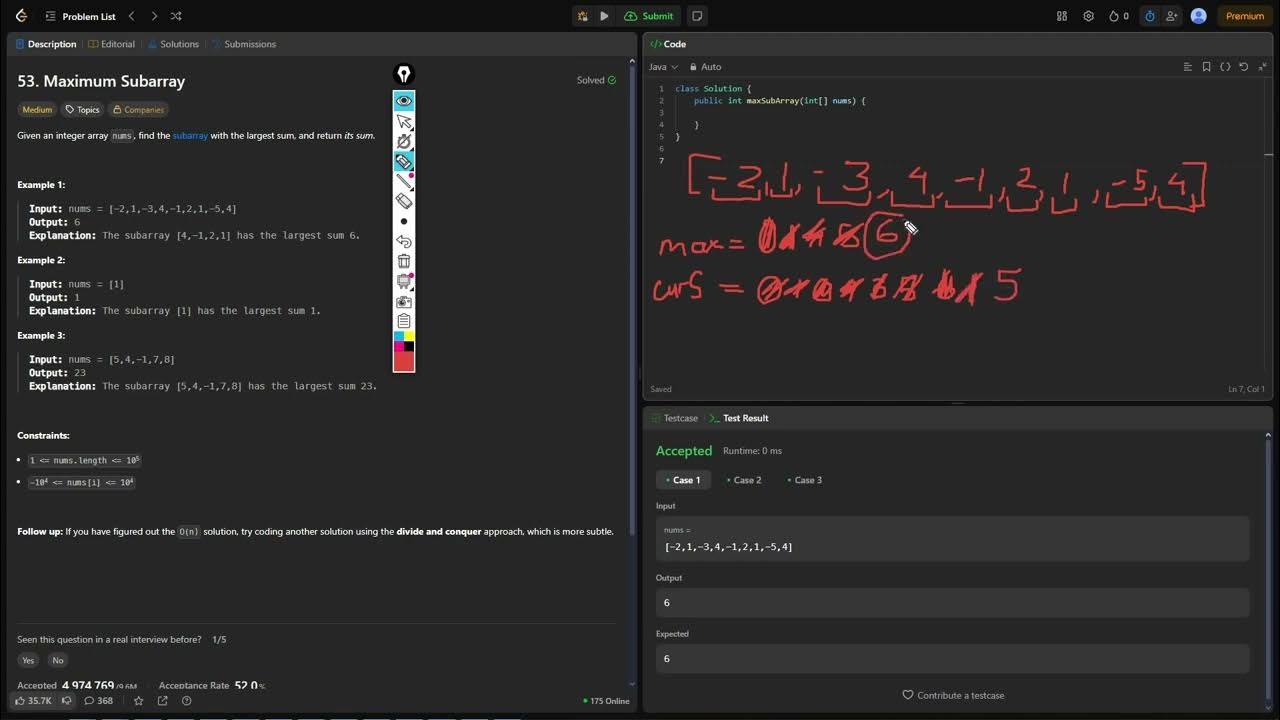 Giải LeetCode 53. Maximum Subarray - YouTube