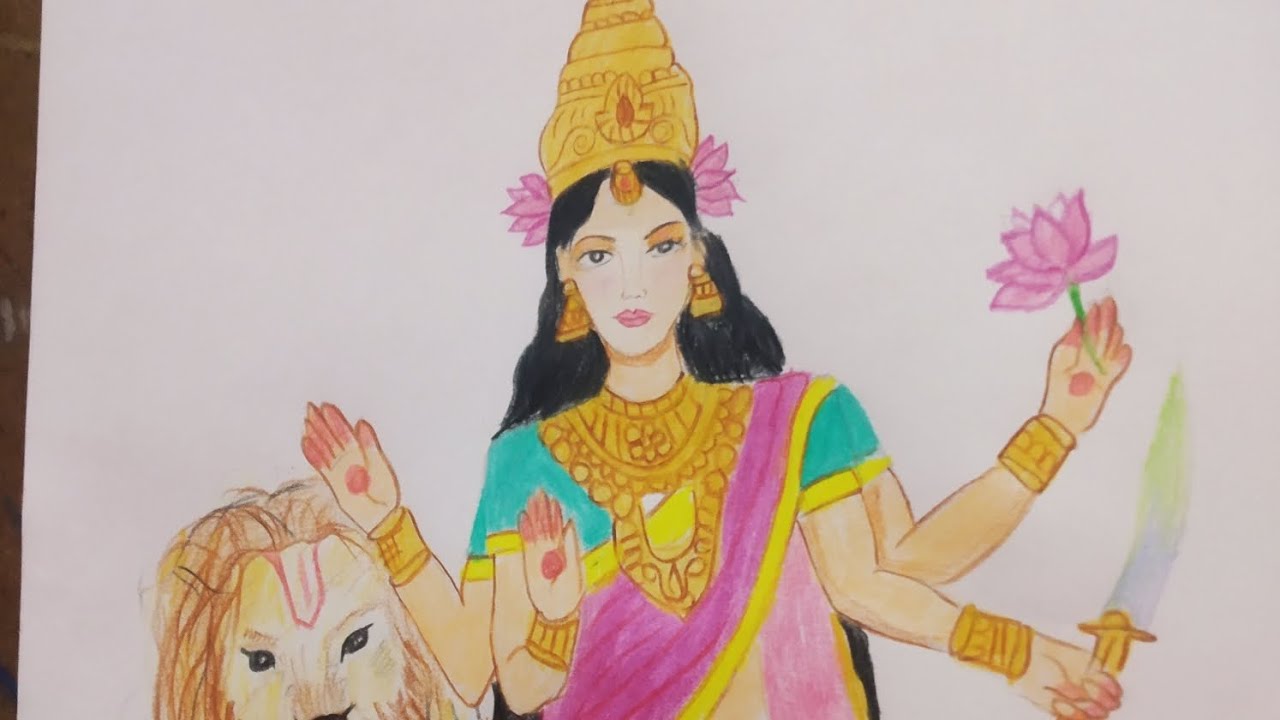 How to draw mata Rani 🌺 || navratri special || easy drawing || mata ...