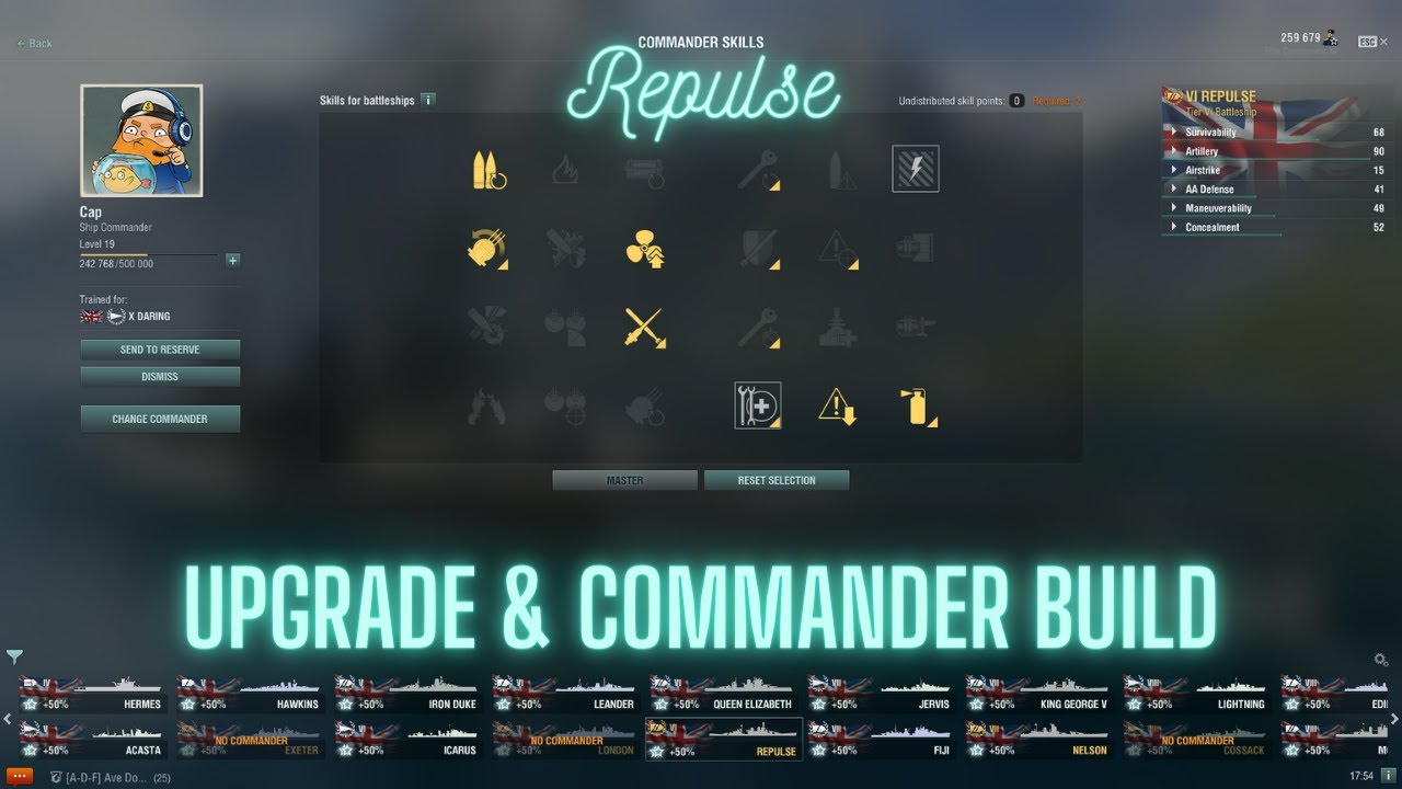 World of Warships - Repulse: Upgrade & Commander Build - YouTube