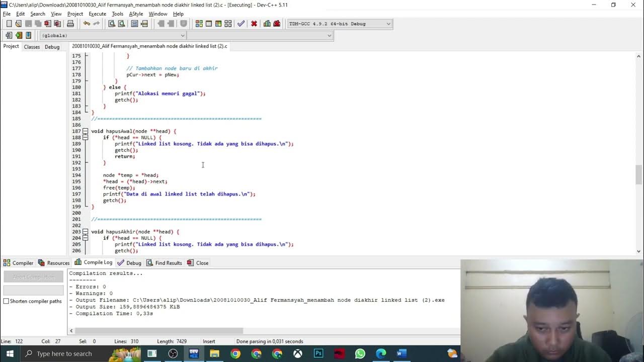 Tugas Struktur Data Linked List 2 - YouTube