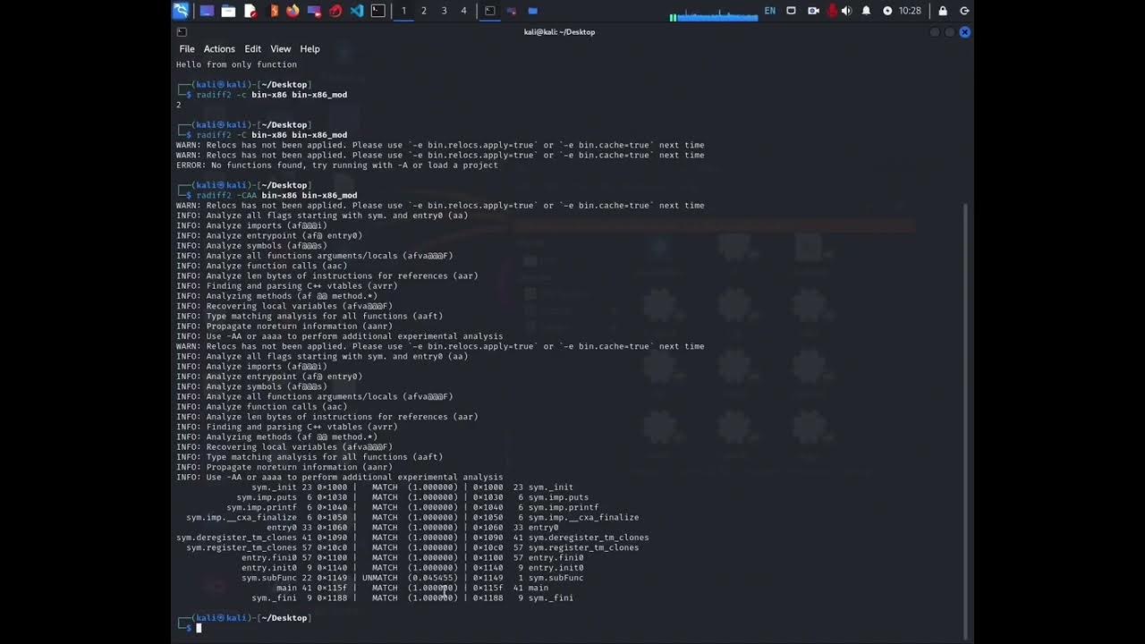 Binary Comparison (How to use radiff2) #reverseengineering #radare2 #binary - YouTube