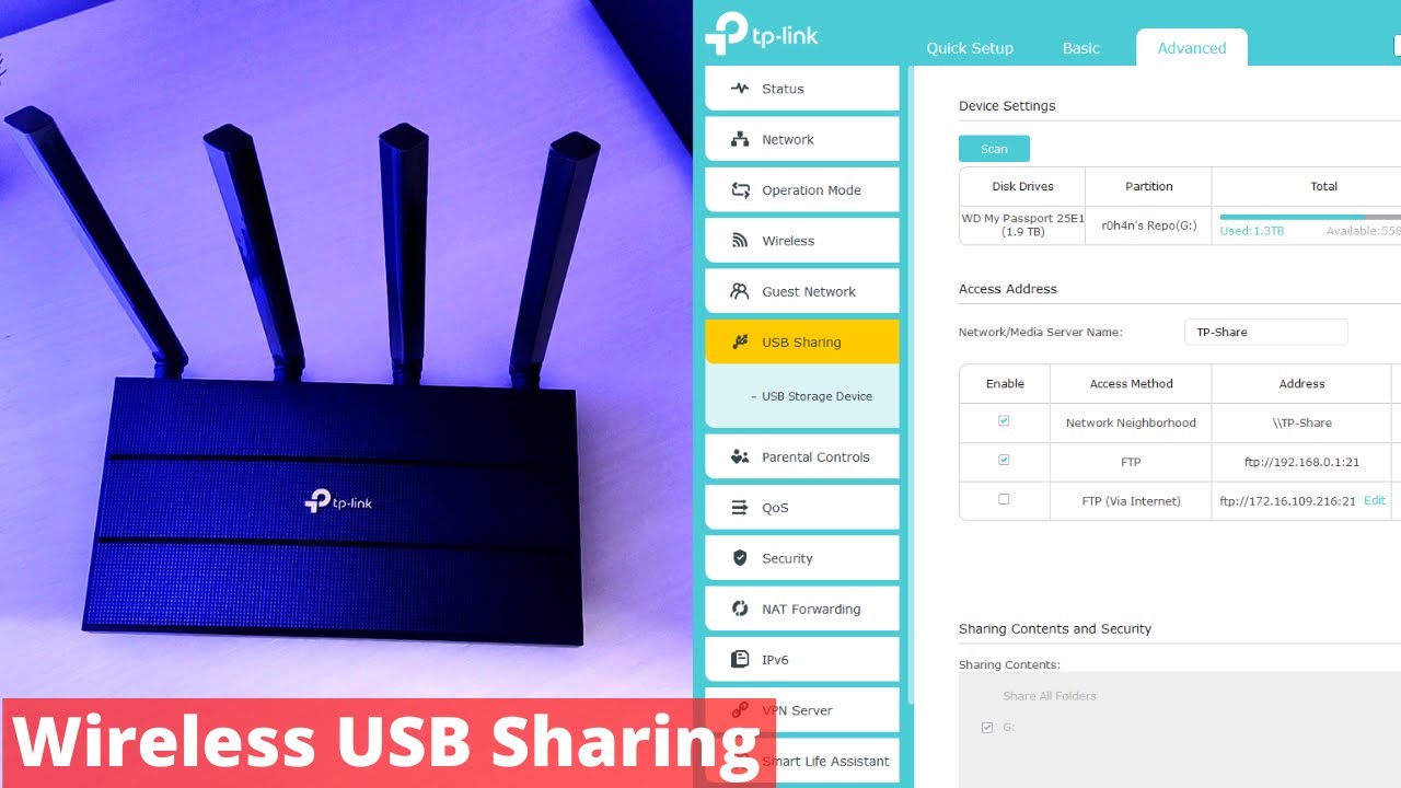 TP-link Archer USB Sharing with all settings | TPshare [2022 updated ...