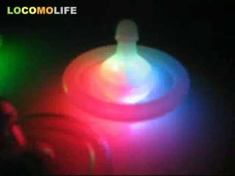 LOCOMO - Multi Color Changing Flashing LED Light Spinning Top Toy - YouTube