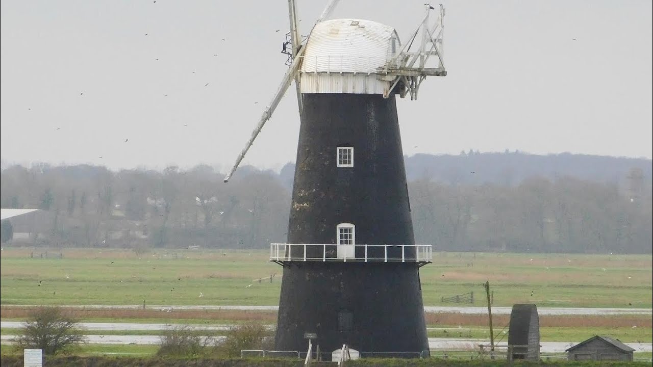 Looking towards Berney Arms Mill from Burgh Castle on the Norfolk ...