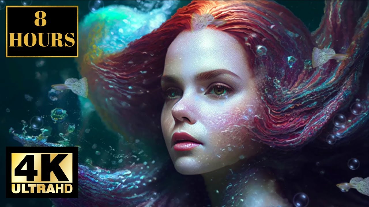 Magic Mermaid With Fish In Water Wallpaper Screensaver Background ...