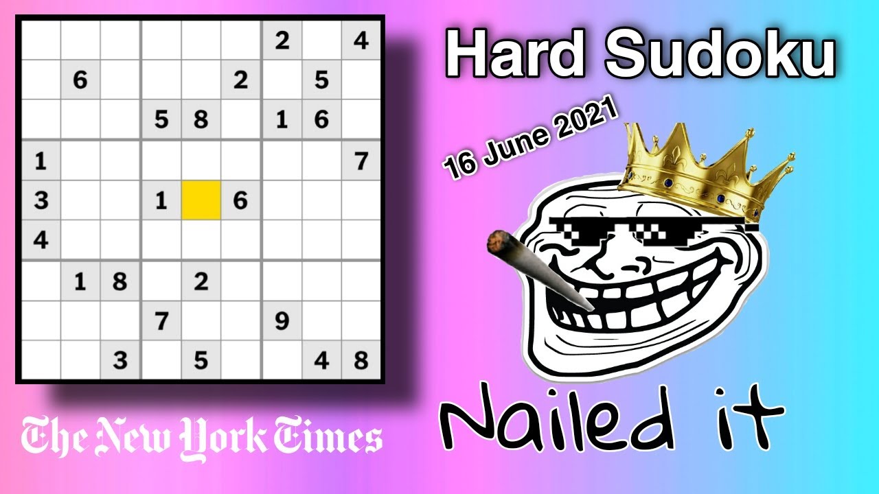 How To Solve New York Times Hard Sudoku 16 June 2021 YouTube how-to-solve-new-york-times-hard-sudoku-16-june-2021-youtube
