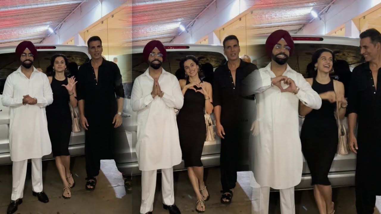 Akshay Kumar ,Tapsee Pannu And Ammy Virk At Sunny Super Sound For Khel ...