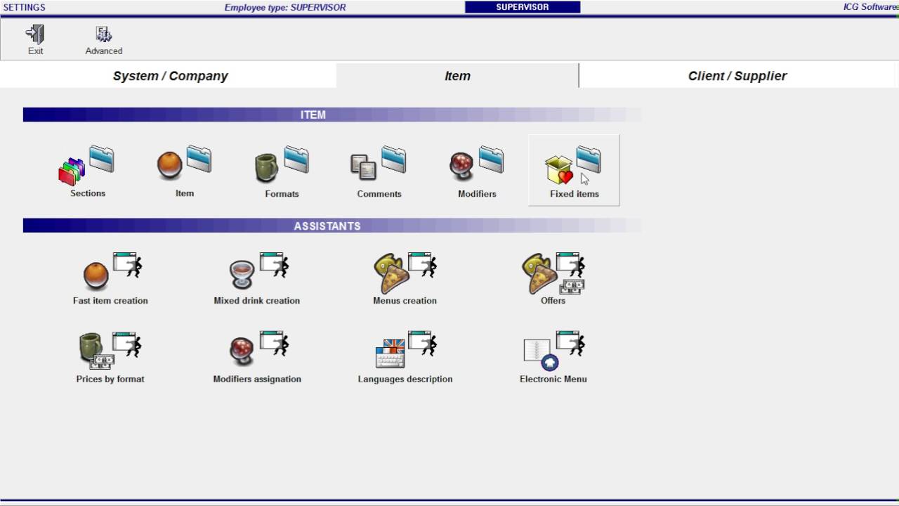 ICG POS SYSTEM FRONT REST MENU ITEM AND FAVORITES - YouTube