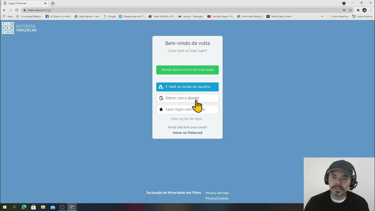 Como fazer o Login no tinkercad - YouTube