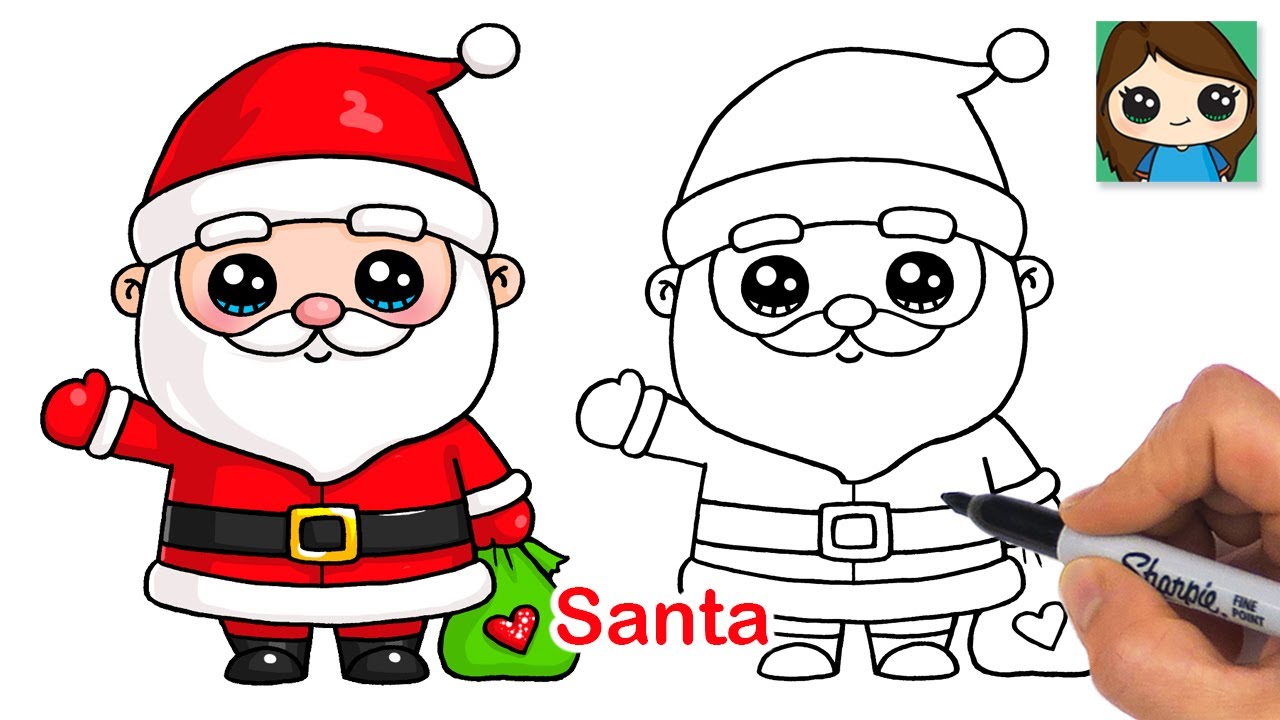 How to Draw Santa Claus 🎅🏻🎄 Christmas Art - YouTube