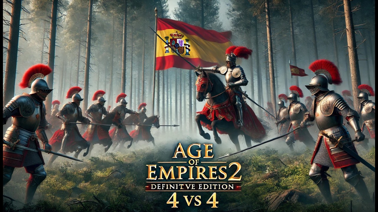 Spanish Conquest in Unexplored Black Forest - Intense 4v4 Battle | Age ...