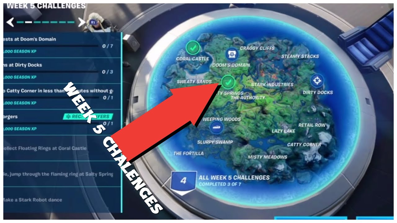 CHAPTER 2 SEASON 4 WEEK 5 CHALLENGE GUIDE (FORTNITE BATTLE ROYALE - YouTube