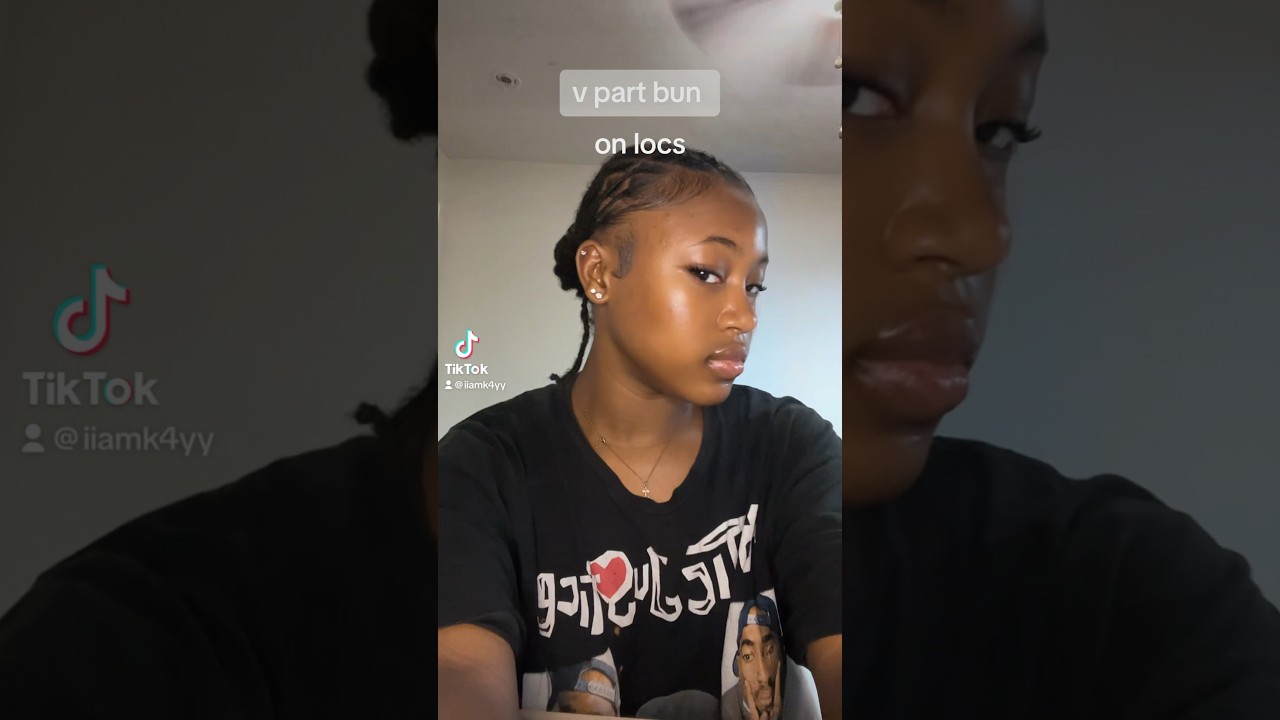 Locs hairstyle : v-part bun 🩷 - YouTube