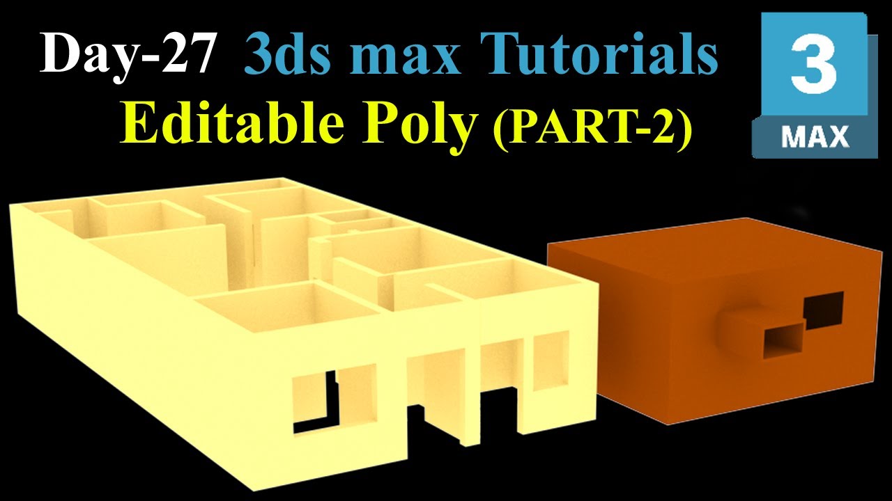 #27| How To make 3D CUTOUT by Editable Poly| Editable Poly Modelling In ...