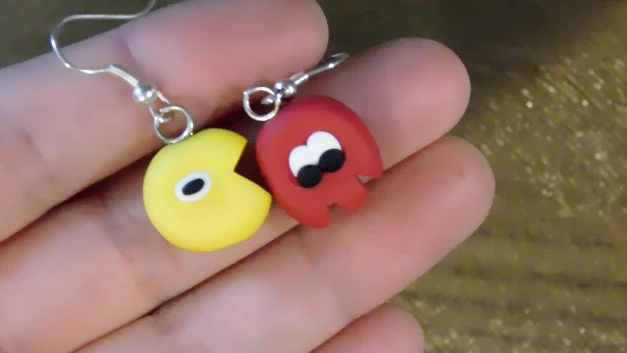 PACMAN Earrings - Fimo Polymer Clay Tutorial - YouTube