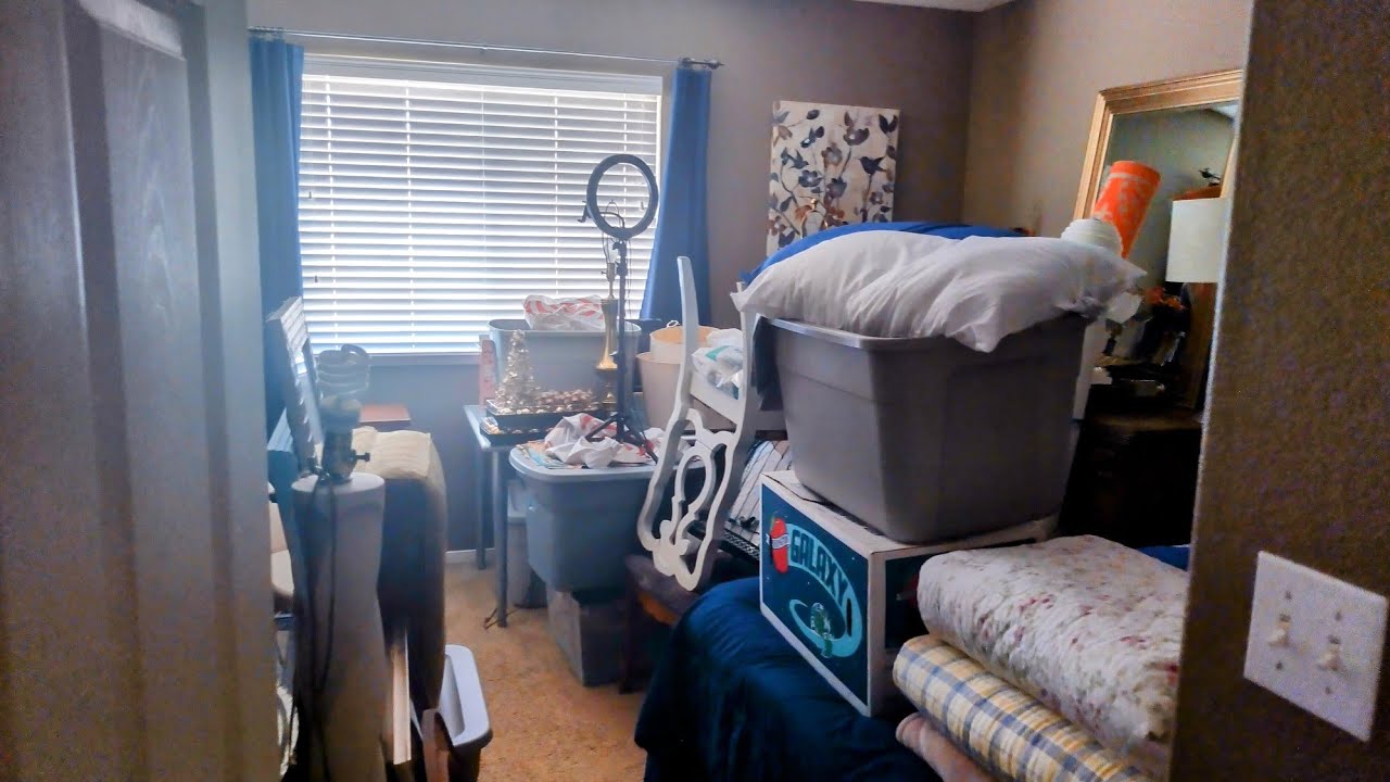 Decluttering a Jammed, Packed Room - Part 1 - YouTube
