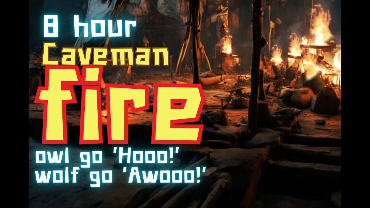 8 hour Big fire. Hear Owl go "Hooo!' Wolf go "Awoooo!" - YouTube