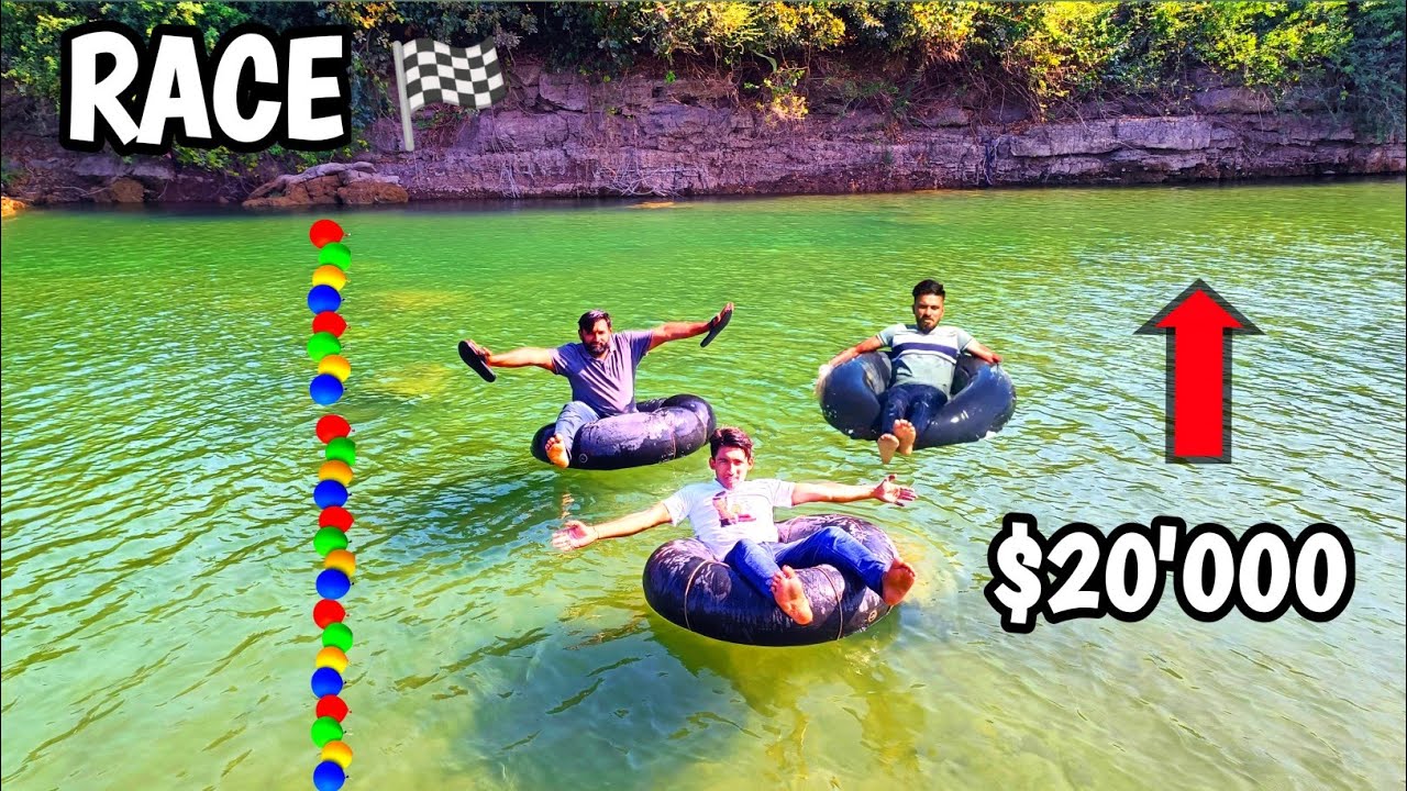 Tire Tube Water Racing Competition in The Middle Of Ocean 😱 - YouTube