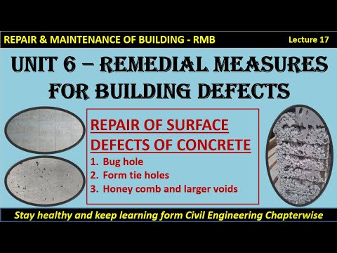 RMB 17/ REMEDIAL MEASURES FOR BUILDING DEFECTS/ REPAIR SURFACE DEFECTS ...