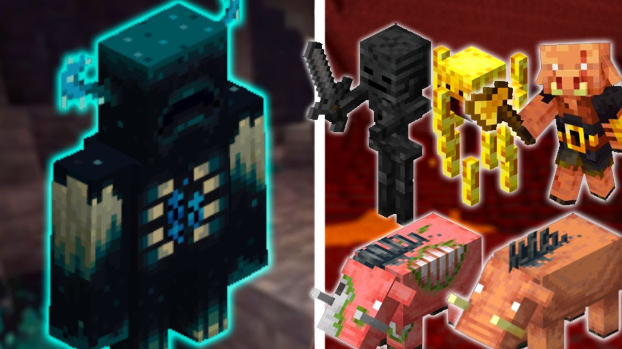 WARDEN VS NETHER MOBS MINECRAFT - YouTube
