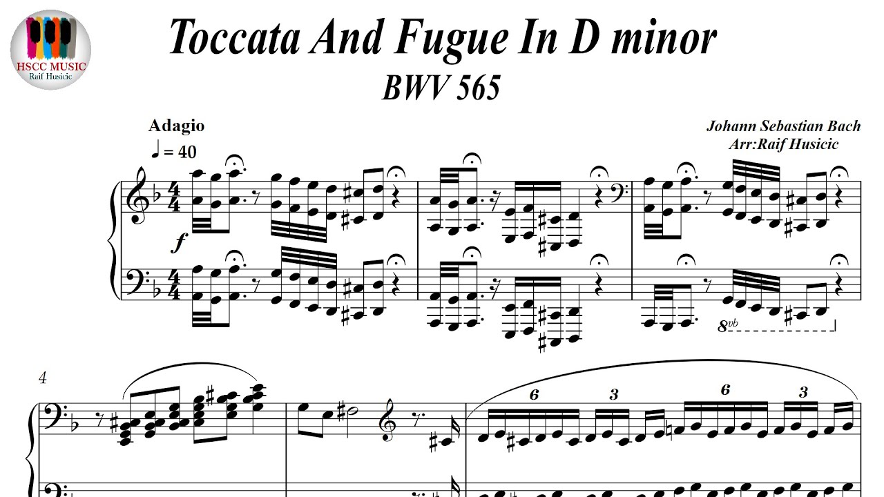 Toccata And Fugue In D minor, BWV 565 - Johann Sebastian Bach, Piano ...
