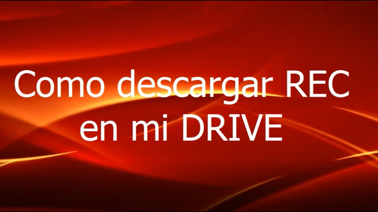 Como descargar las herramientas REC para tu DRIVE - YouTube