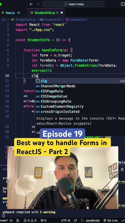 Easiest way to handle Forms in ReactJS - Part 2 #reactjstutorial #reactjs - YouTube