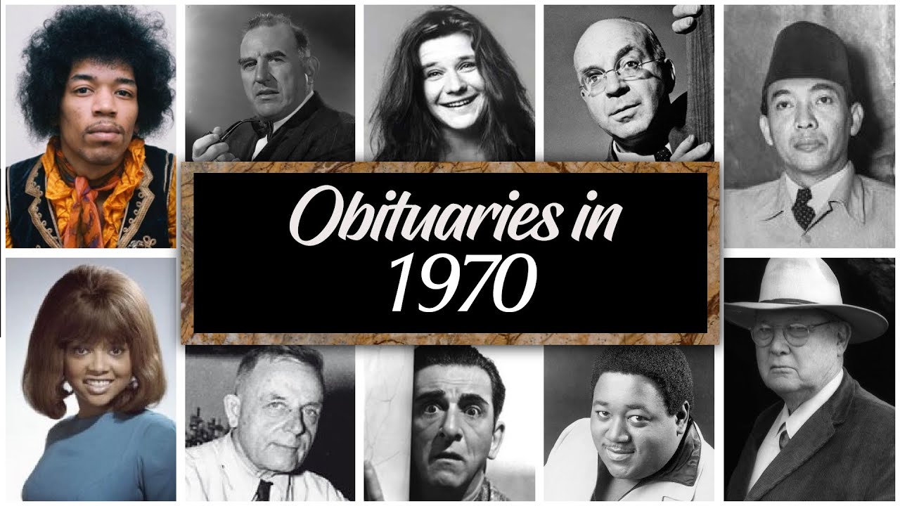 Obituary in 1970: Famous Face We've lost in 1970 - YouTube