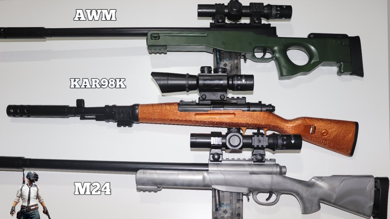 PUBG & Freefire Toy Gun Comparison M24 vs Kar98k vs AWM – Chatpat toy tv - YouTube