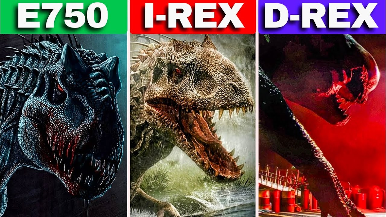 All 15 hybrid dinosaurs | From jurassic park to jurassic world rebirth | D rex - YouTube