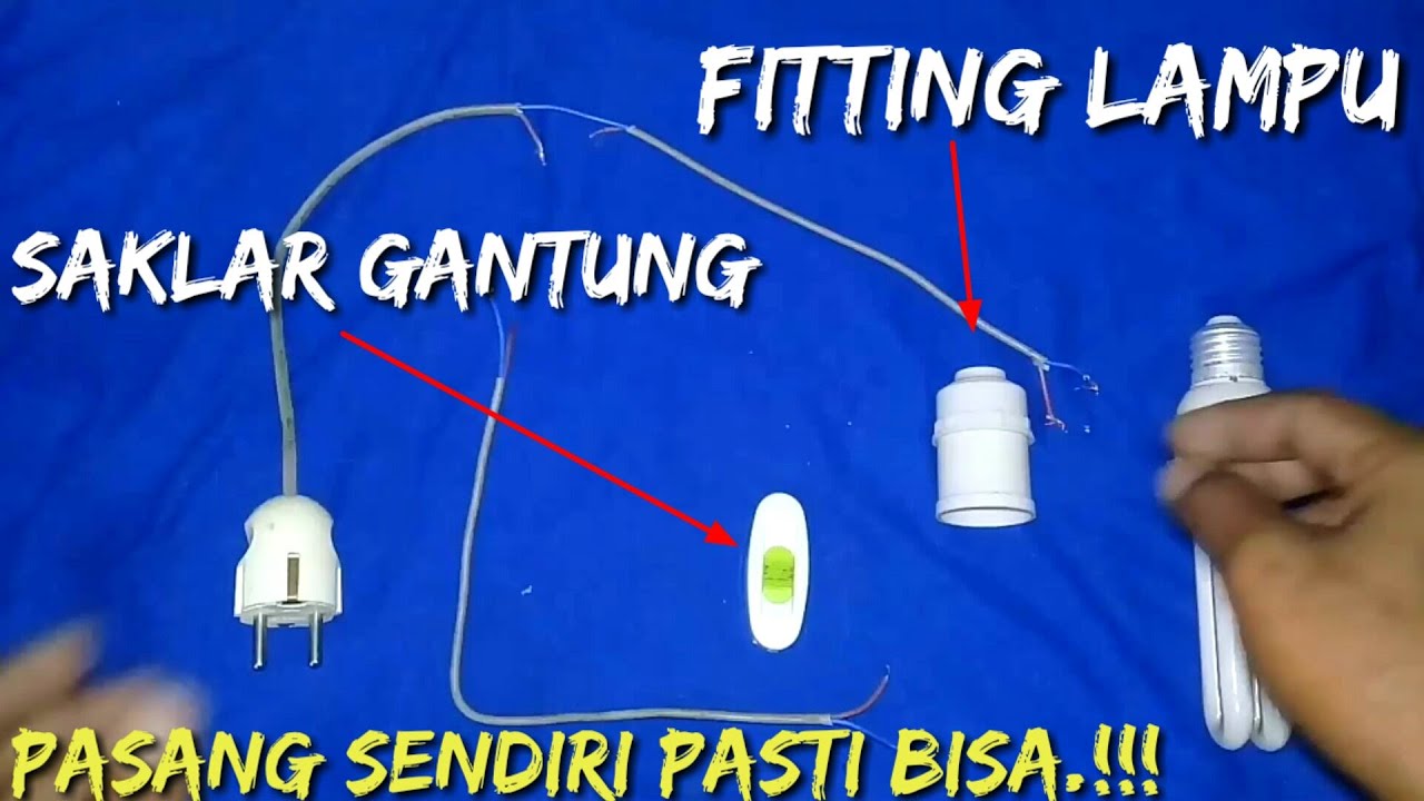 memasang fitting lampu||dan saklar gantung - YouTube