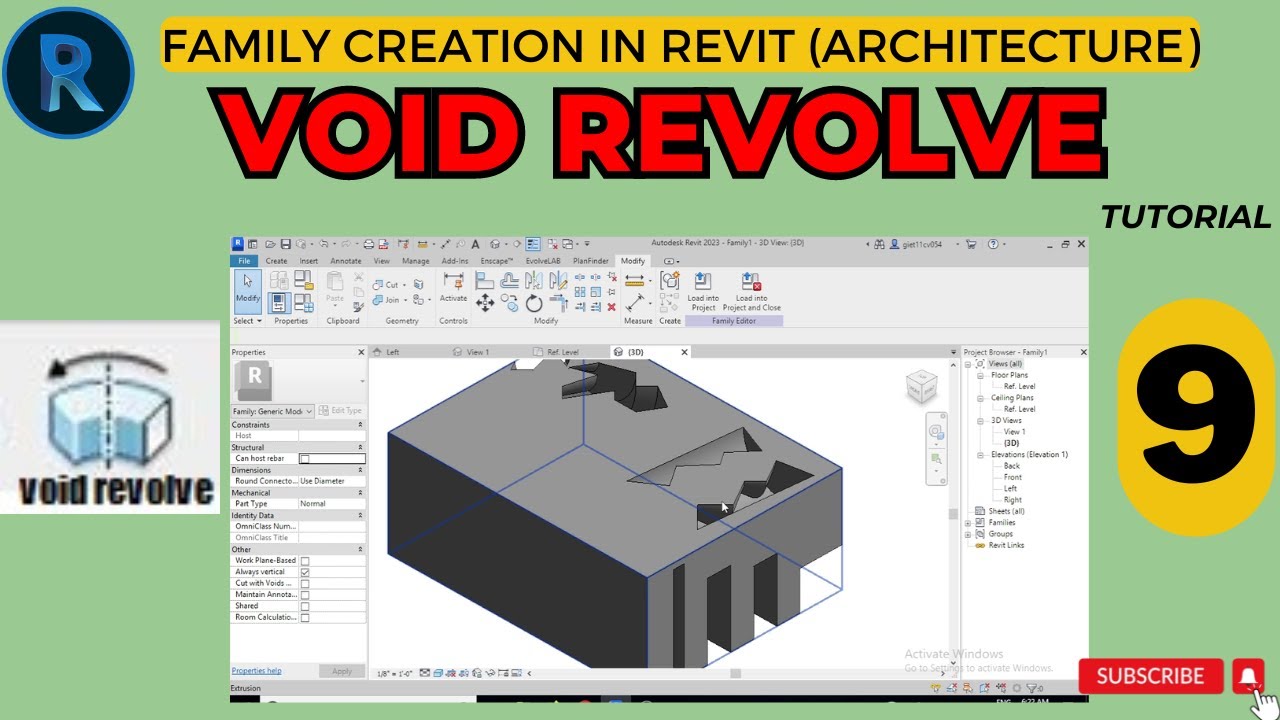 Void Revolve | Autodesk Revit Architecture Family Full Tutorials # ...