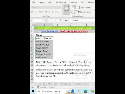 How To Remove Asterisk Characters In Excel? - YouTube