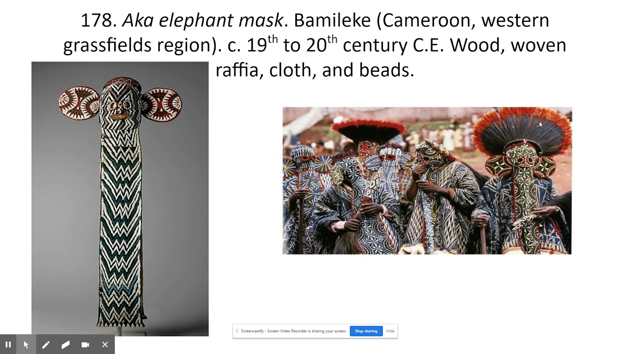 176. Ikenga (shrine figure) 178. Aka elephant mask 174. Portrait mask ...