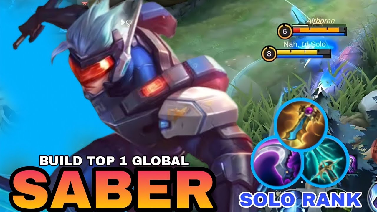 SABER BEST BUILD AND EMBLEM | SOLO RANK SABER GAMEPLAY | MOBILE LEGENDS ...