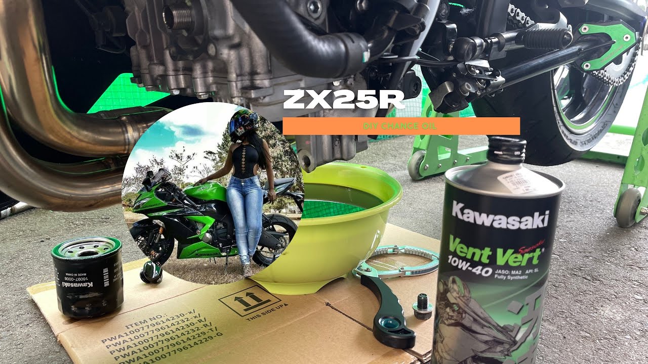 Kawasaki Ninja Zx25r DIY change oil - YouTube