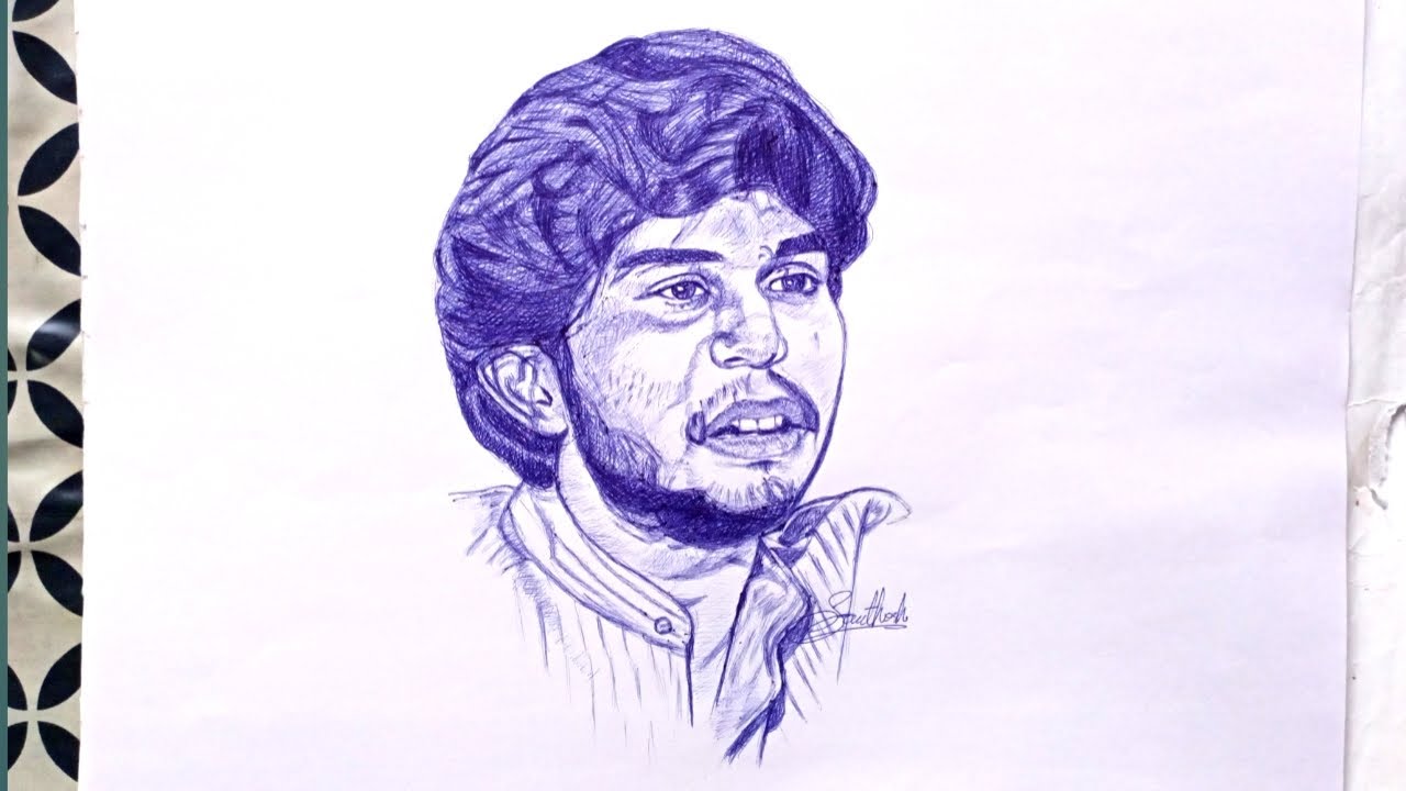 Naslen K Gafoor Drawing // A Malayalam Actor // Korivara Arts - YouTube