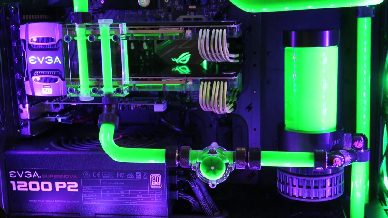 Custom Loop EKWB - green - YouTube