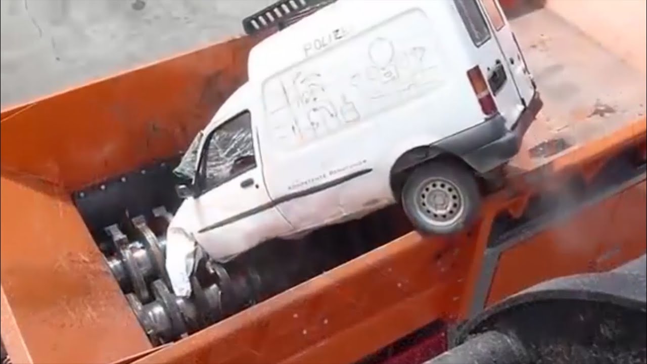 machine destroys vehicles - YouTube