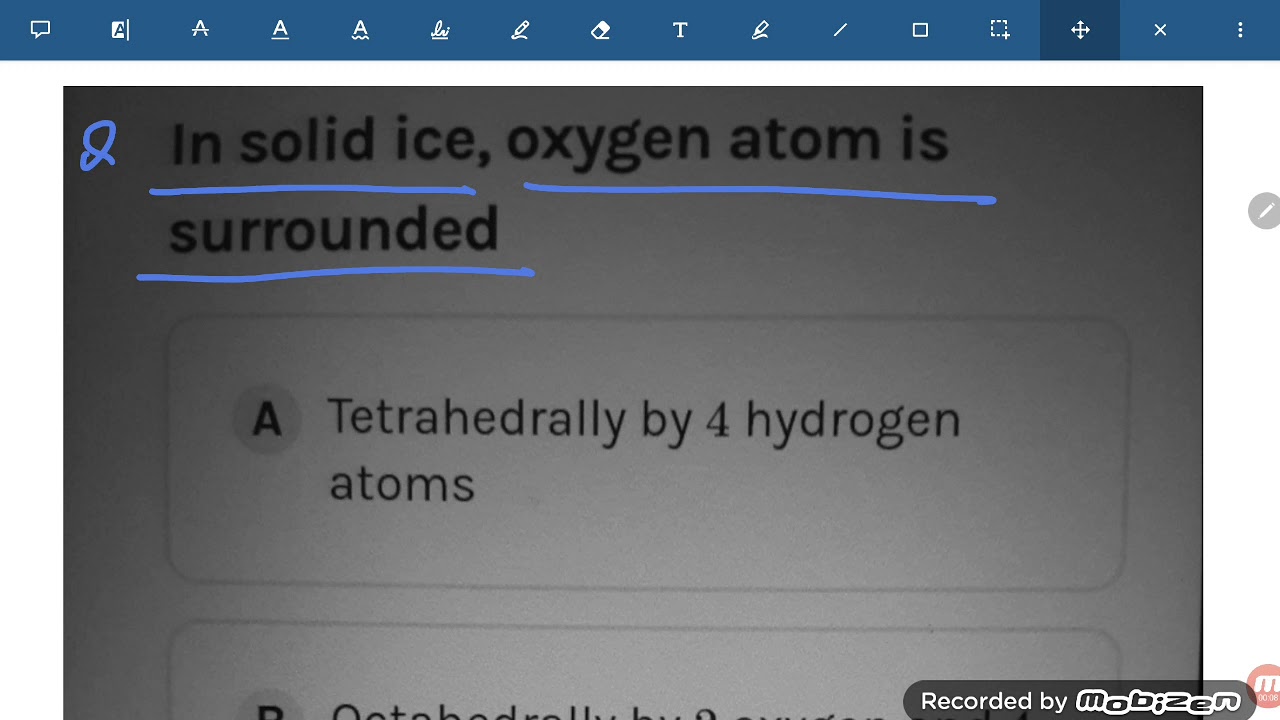 in ice each oxygen atom is surrounded by four oxygen atom in ...