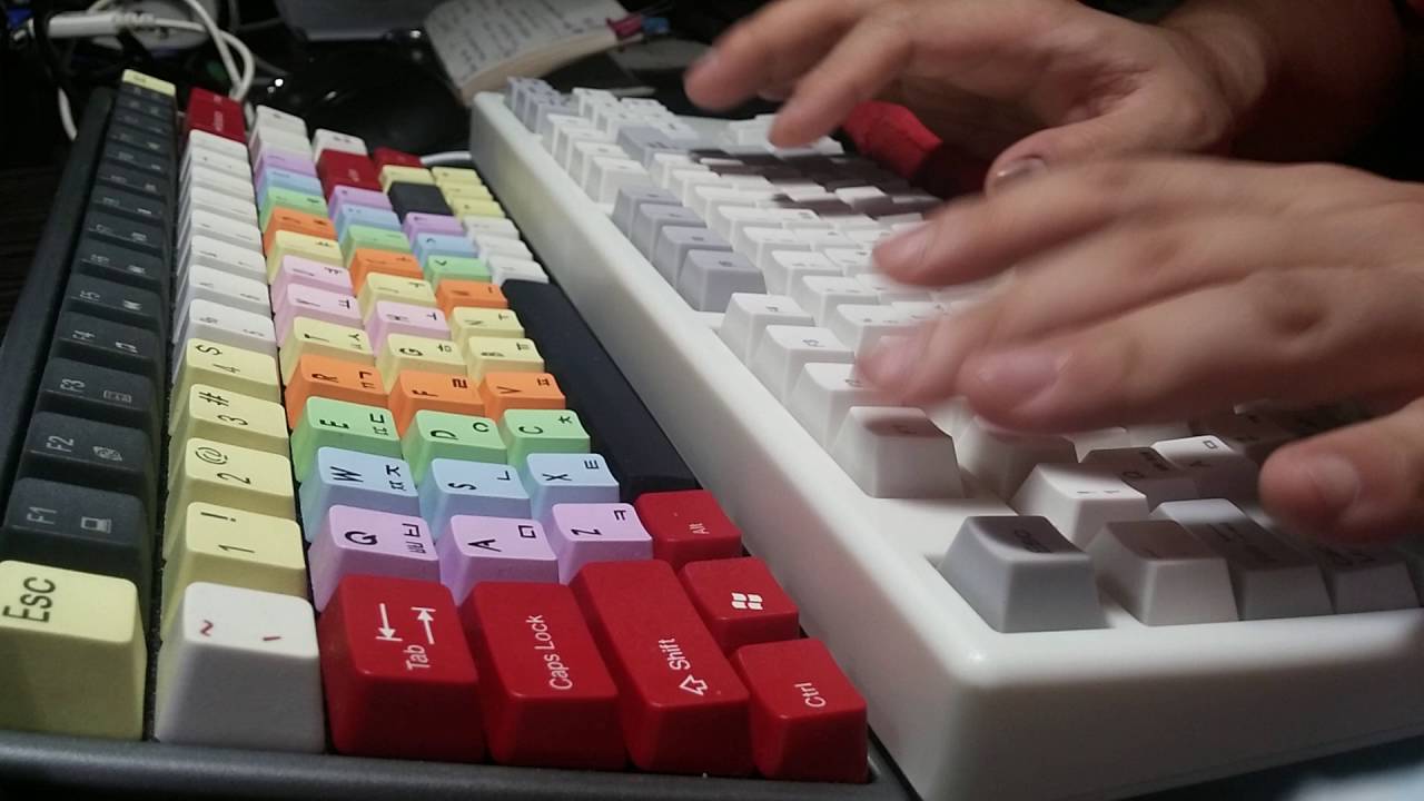 한성 CHL8 Happy Typist 50g 텐키리스 키보드 타건 - YouTube