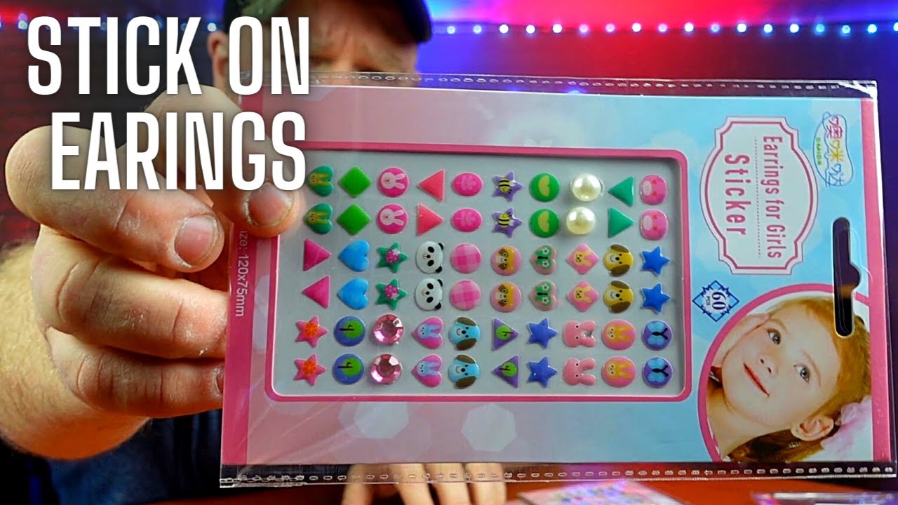 Sticker Earrings with 3D Gems - YouTube