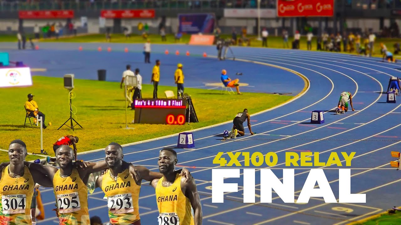 4X100 MEN RELAY FINAL - Africa Games - NIGERIA - GHANA- SOUTH AFRICA - GAMBIA-ZIMBABWE - YouTube