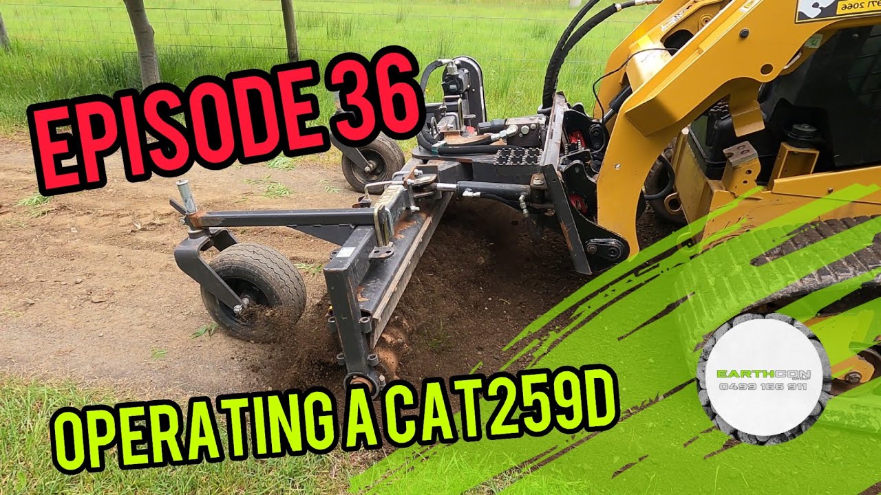 Driveway repair using a CAT 259d & digga Power rake - YouTube