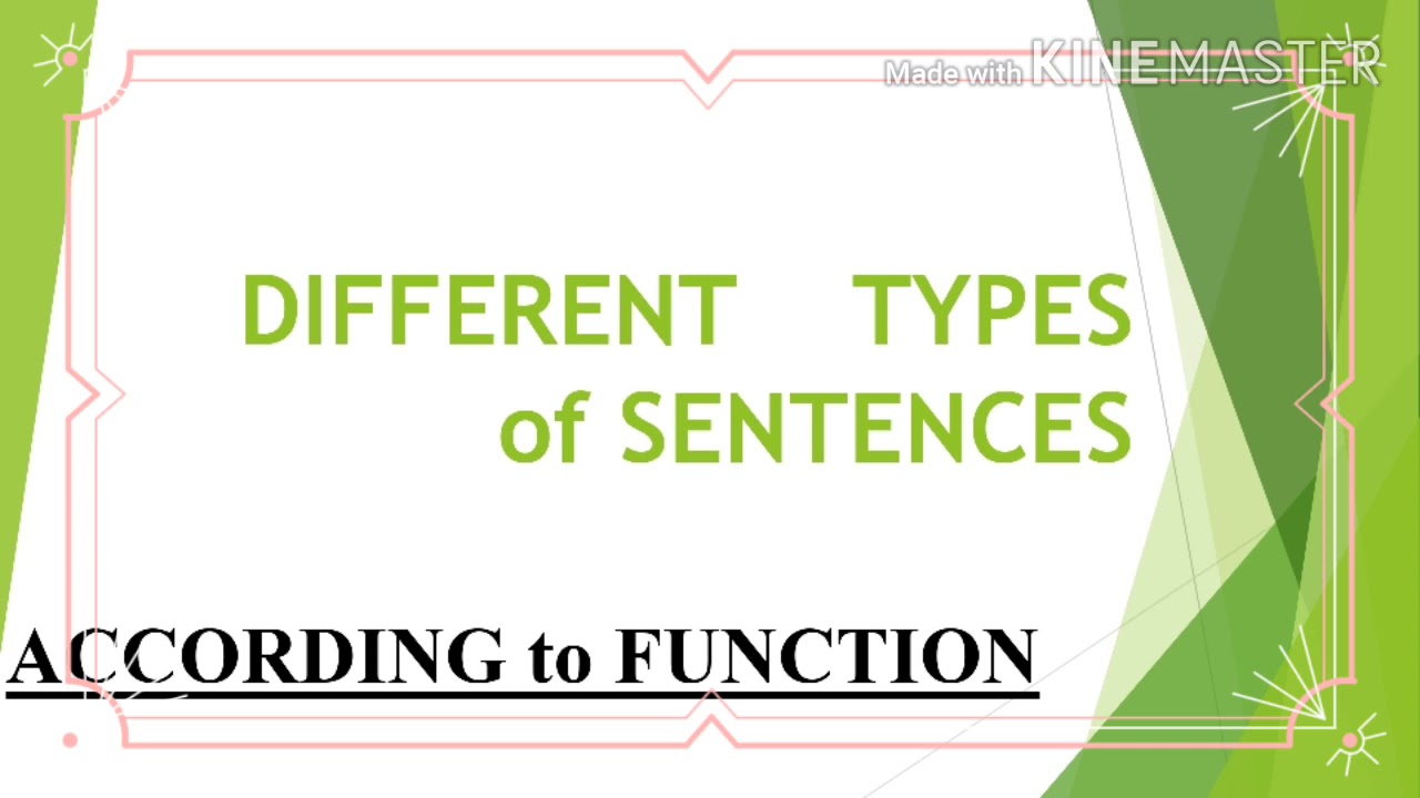 Sentence types(On the basis of function) - YouTube