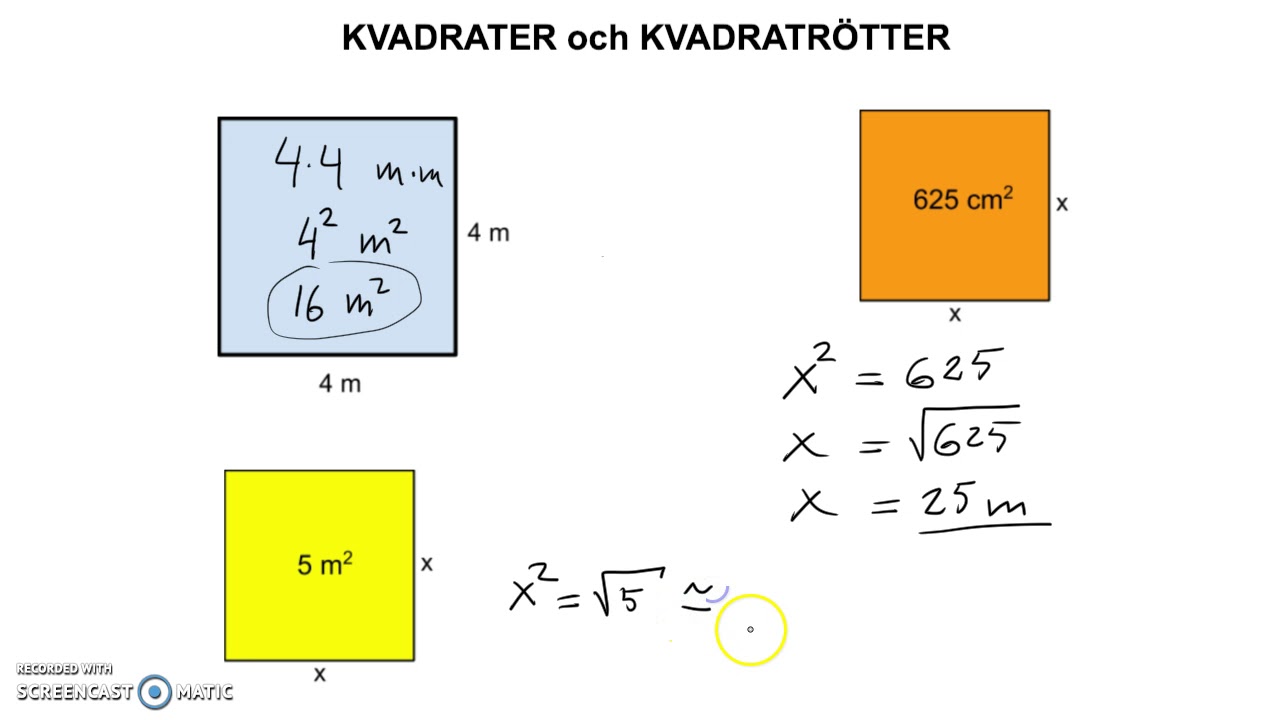 Kvadrat o kvadratrot - YouTube