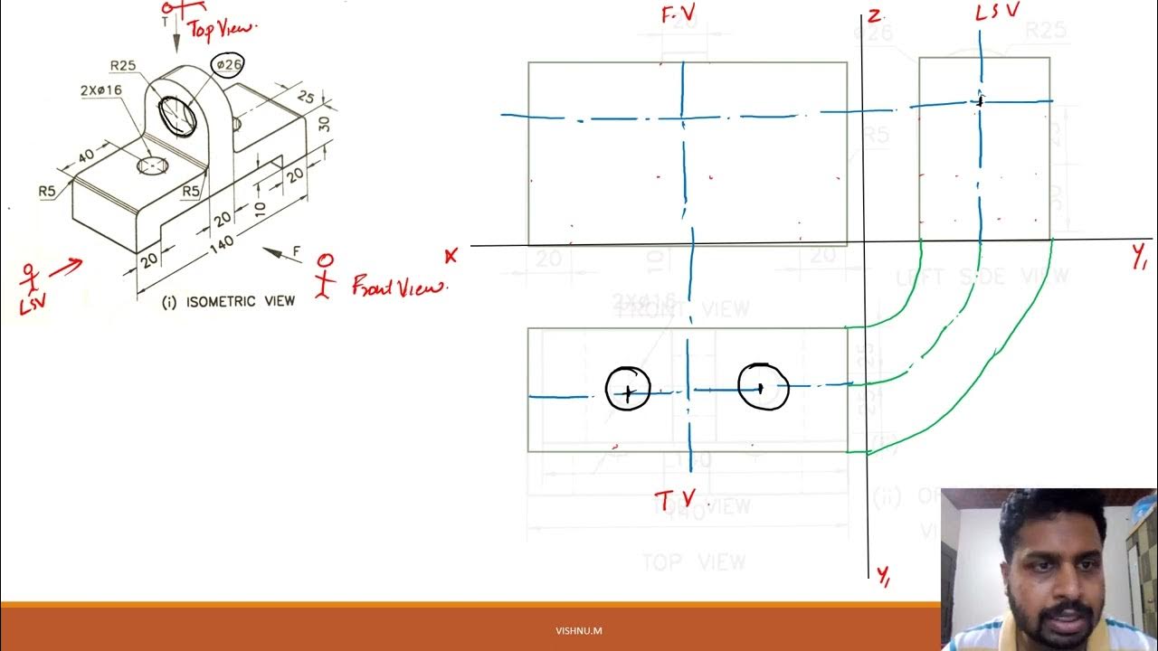 KTU-Engineering Graphics-Module-5: Conversion of pictorial views to orthographic views-problems ...